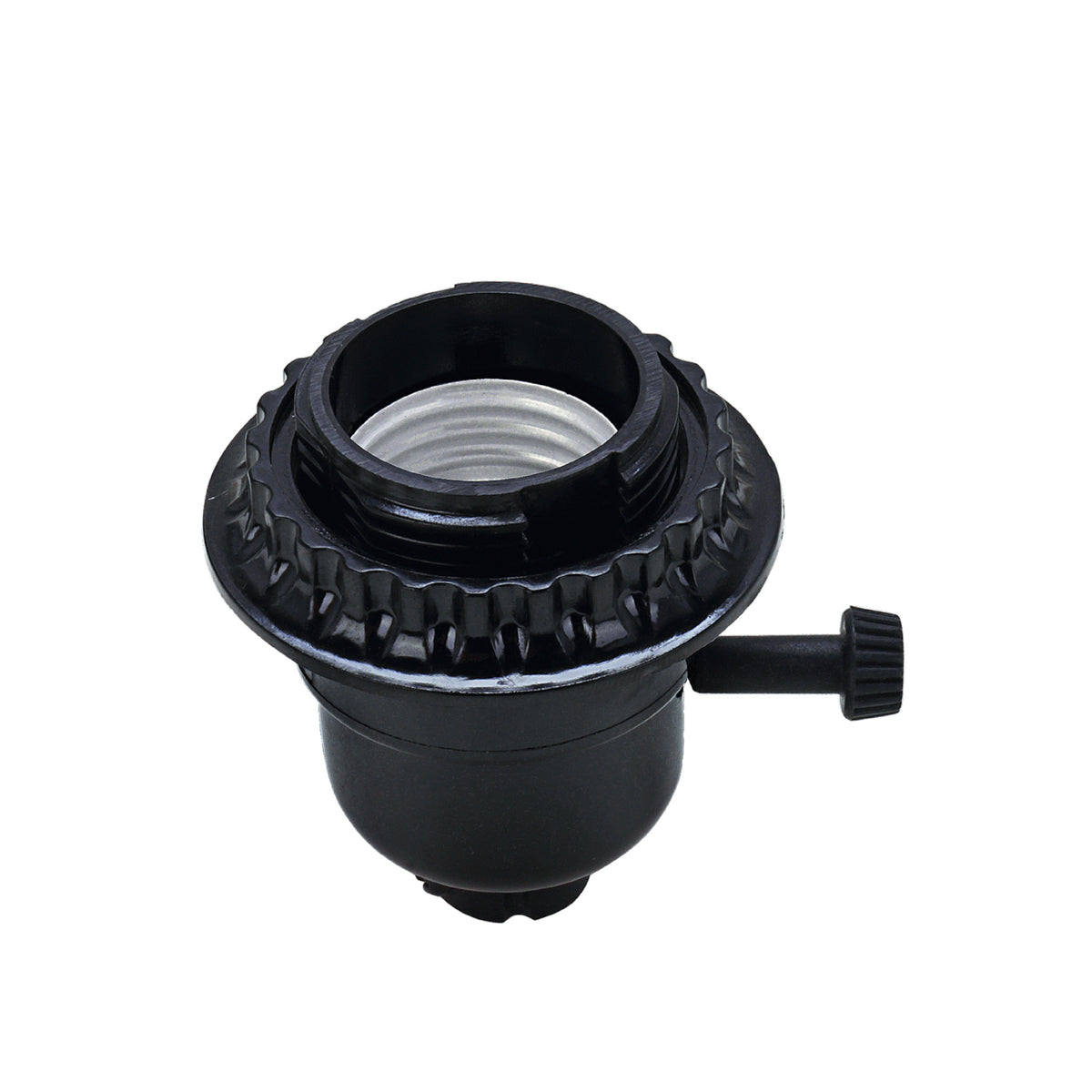 # 21311-11, Phenolic 2-Way Lamp Socket with Turn Knob Switch in Black ...