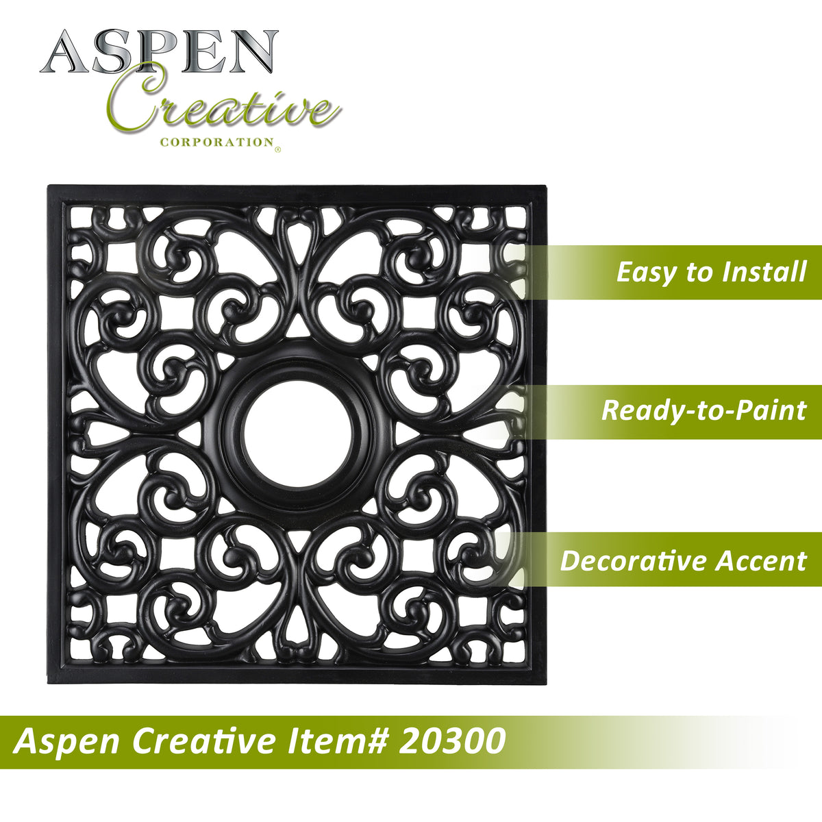 Iron Scroll Ceiling Medallions | Shelly Lighting